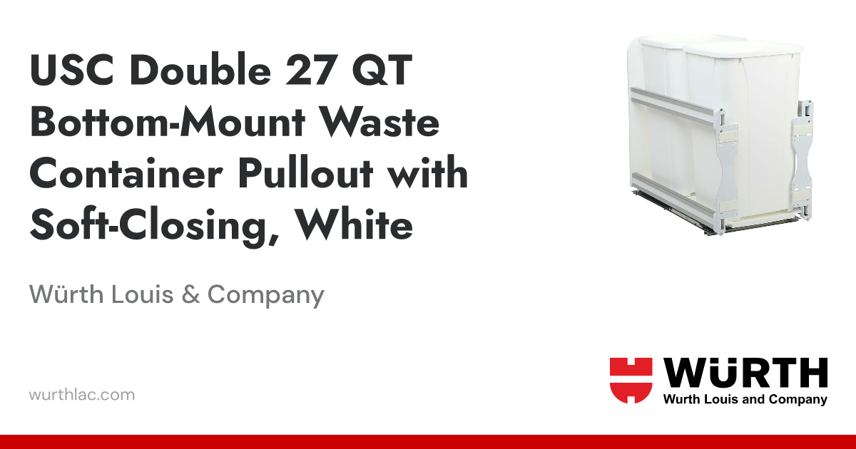USC Double 27 QT Bottom-Mount Waste Container Pullout with Soft-Closing ...