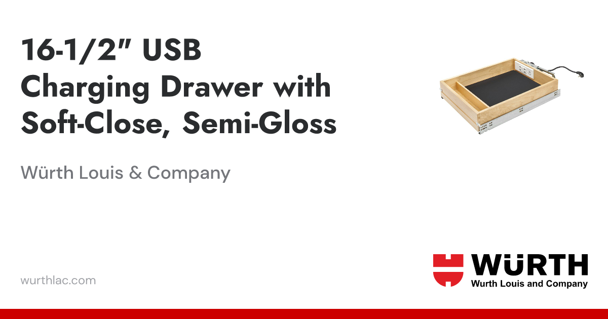 16-1/2" USB Charging Drawer with Soft-Close, Semi-Gloss | Würth Louis ...