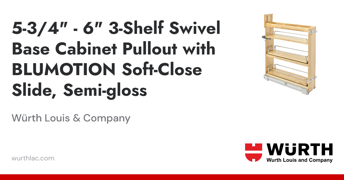 5-3/4" - 6" 3-Shelf Swivel Base Cabinet Pullout with BLUMOTION Soft ...