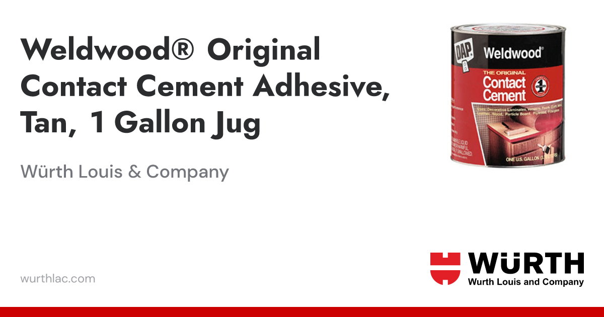Weldwood® Original Contact Cement Adhesive, Tan, 1 Gallon Jug | Würth ...
