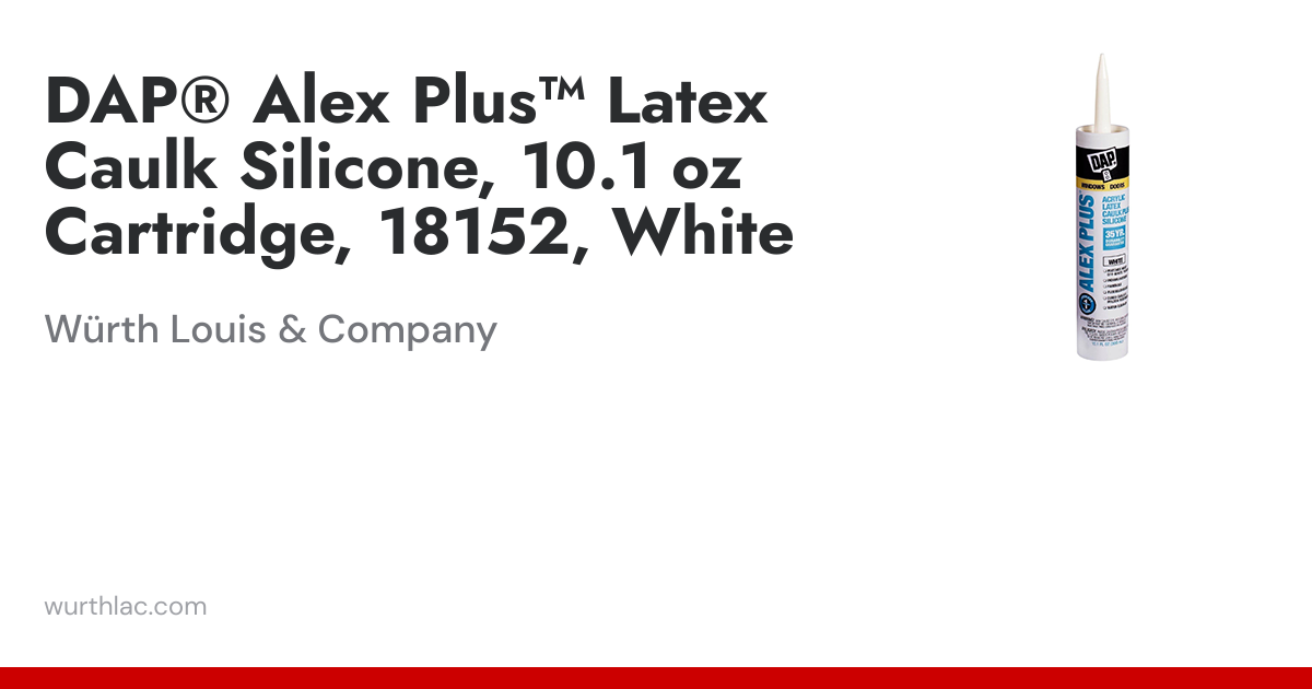 DAP® Alex Plus™ Latex Caulk Silicone, 10.1 oz Cartridge, 18152, White ...