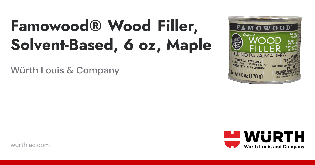 Famowood® Wood Filler, Solvent-Based, 6 oz, Maple | Würth Louis & Company