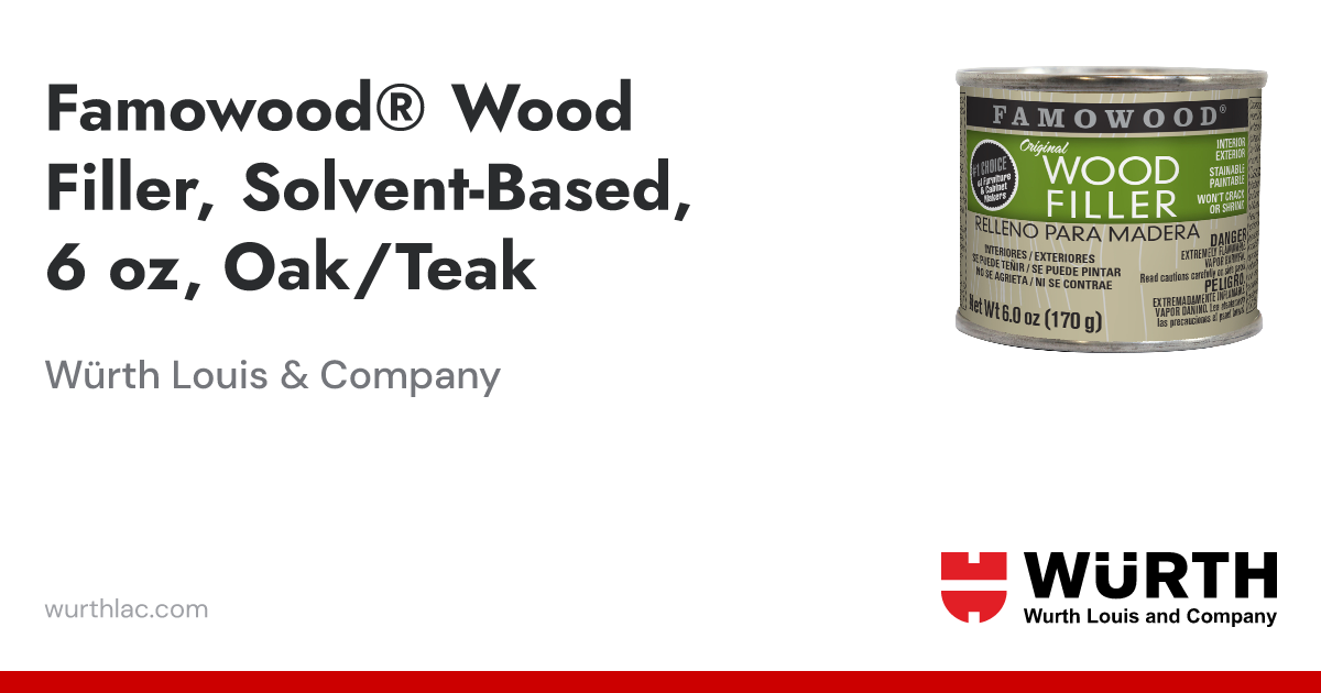 Famowood® Wood Filler, Solvent-Based, 6 oz, Oak/Teak | Würth Louis ...