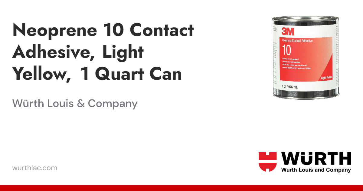 Neoprene 10 Contact Adhesive, Light Yellow, 1 Quart Can | Würth Louis ...