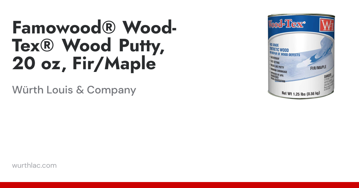 Famowood® Wood-Tex® Wood Putty, 20 oz, Fir/Maple | Würth Louis & Company
