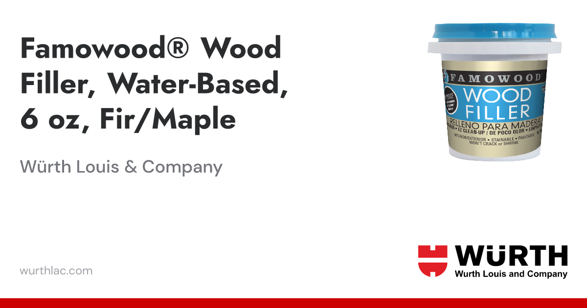 Famowood® Wood Filler, Water-Based, 6 oz, Fir/Maple | Würth Louis & Company