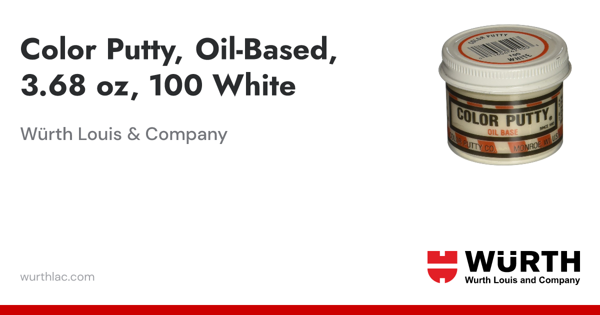 Color Putty, Oil-Based, 3.68 oz, 100 White | Würth Louis & Company
