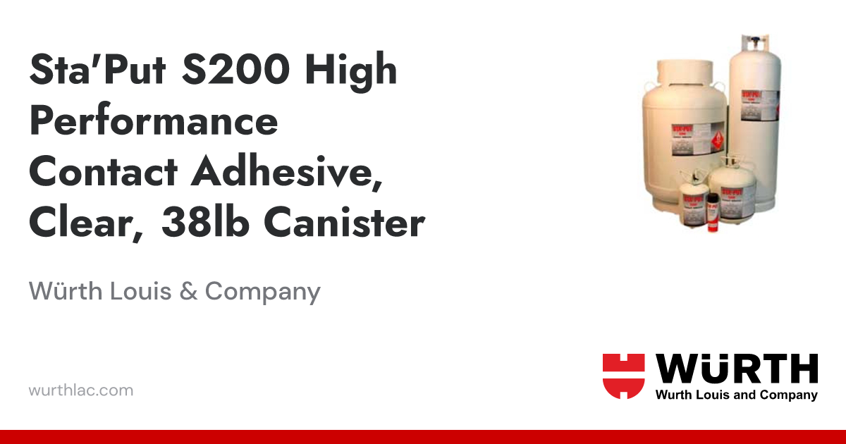 Sta'Put S200 High Performance Contact Adhesive, Clear, 38lb Canister ...