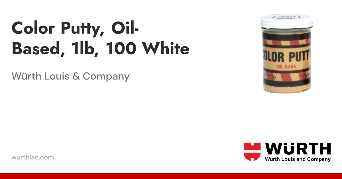 Color Putty, Oil-Based, 1lb, 100 White | Würth Louis & Company