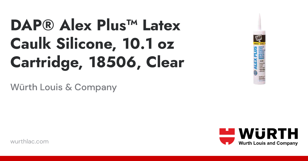 DAP® Alex Plus™ Latex Caulk Silicone, 10.1 oz Cartridge, 18506, Clear ...