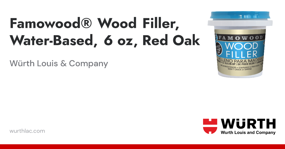 Famowood® Wood Filler, Water-Based, 6 oz, Red Oak | Würth Louis & Company