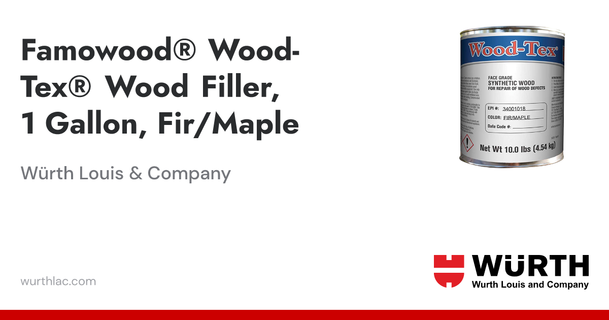 Famowood® Wood-Tex® Wood Filler, 1 Gallon, Fir/Maple | Wurth Louis and ...