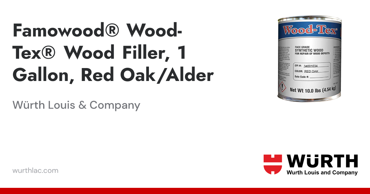 Famowood® Wood-Tex® Wood Filler, 1 Gallon, Red Oak/Alder | Würth Louis ...