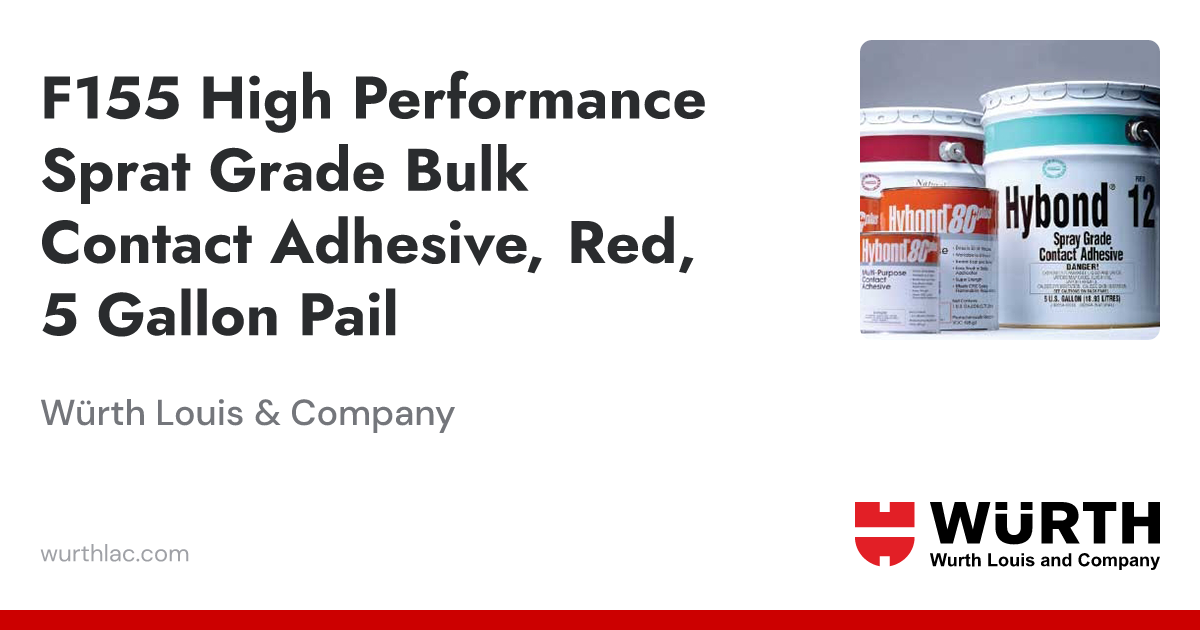 F155 High Performance Sprat Grade Bulk Contact Adhesive, Red, 5 Gallon ...