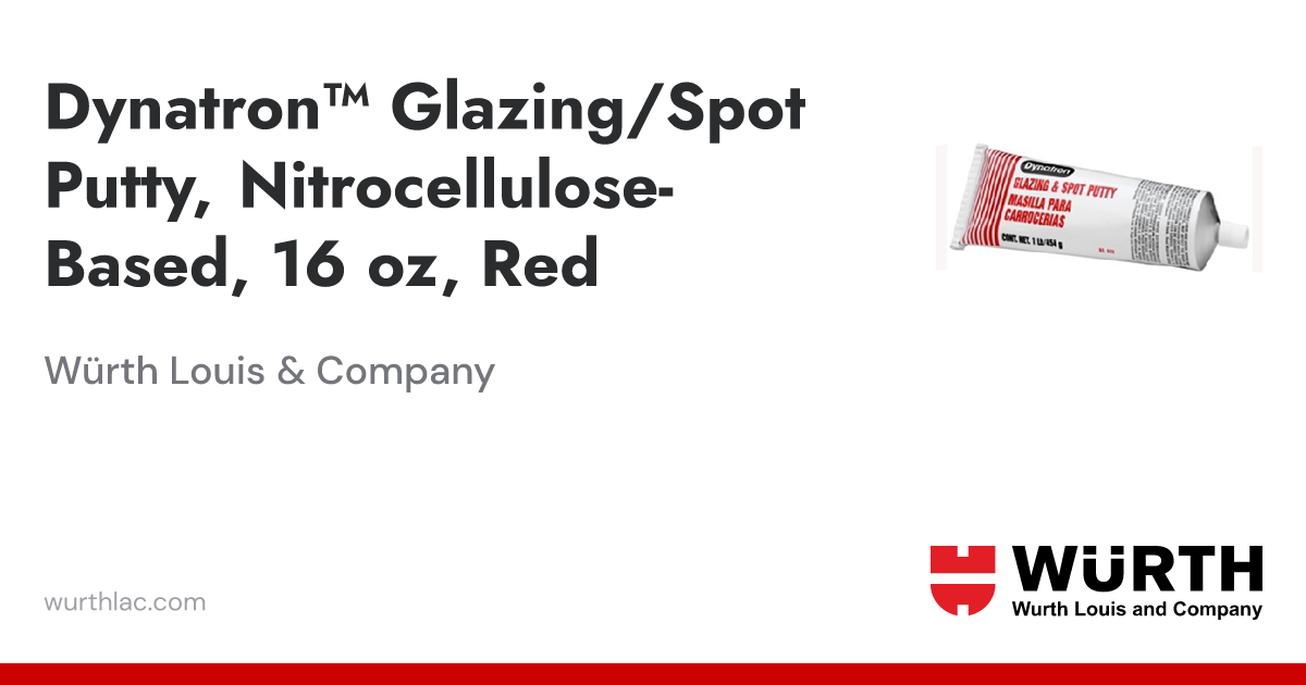 Dynatron™ Glazing/Spot Putty, Nitrocellulose-Based, 16 oz, Red | Würth ...