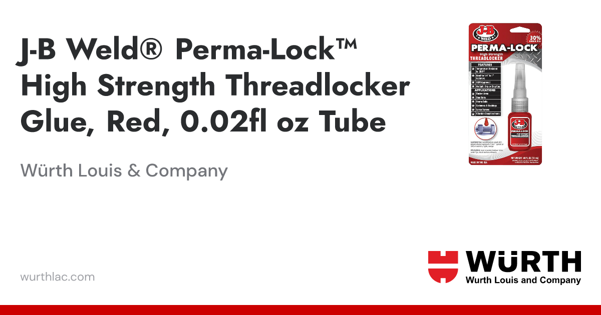 J-B Weld® Perma-Lock™ High Strength Threadlocker Glue, Red, 0.02fl oz ...