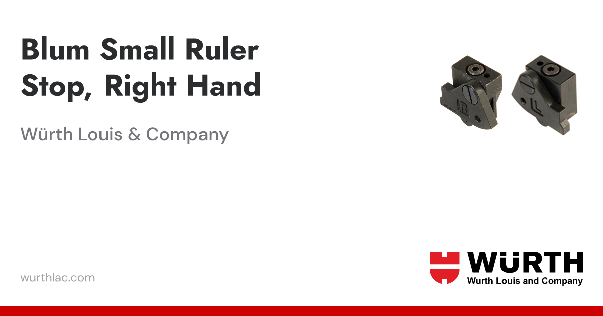 Blum Small Ruler Stop, Right Hand | Würth Louis & Company