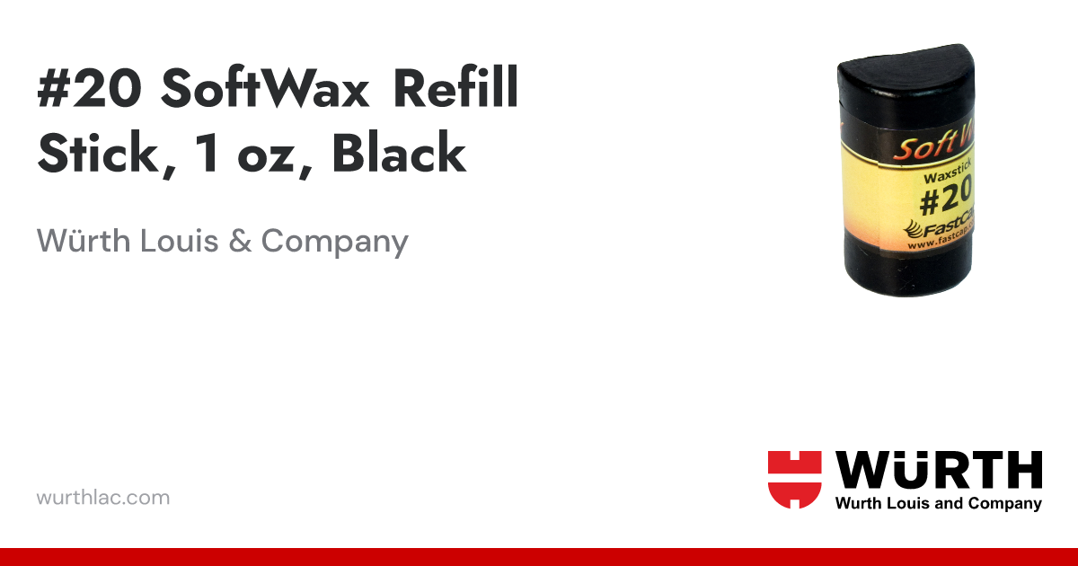 #20 SoftWax Refill Stick, 1 oz, Black | Würth Louis & Company
