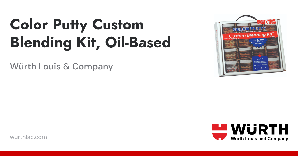 Color Putty Custom Blending Kit, Oil-Based | Würth Louis & Company