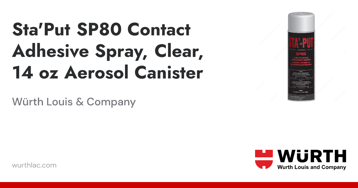 Sta'Put SP80 Contact Adhesive Spray, Clear, 14 oz Aerosol Canister ...