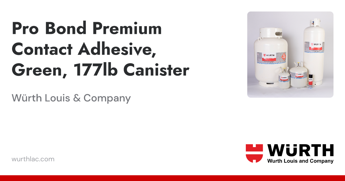 Pro Bond Premium Contact Adhesive, Green, 177lb Canister | Würth Louis ...