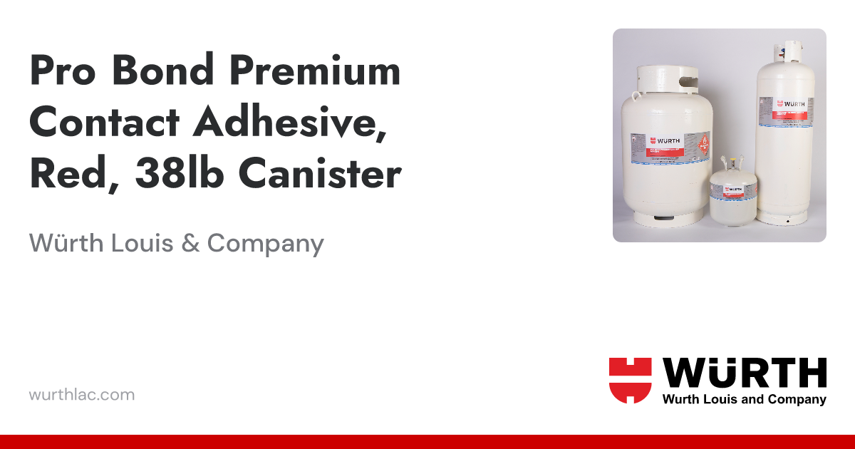 Pro Bond Premium Contact Adhesive, Red, 38lb Canister | Würth Louis ...