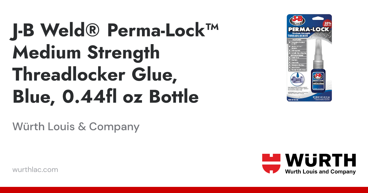 J-B Weld® Perma-Lock™ Medium Strength Threadlocker Glue, Blue, 0.44fl ...