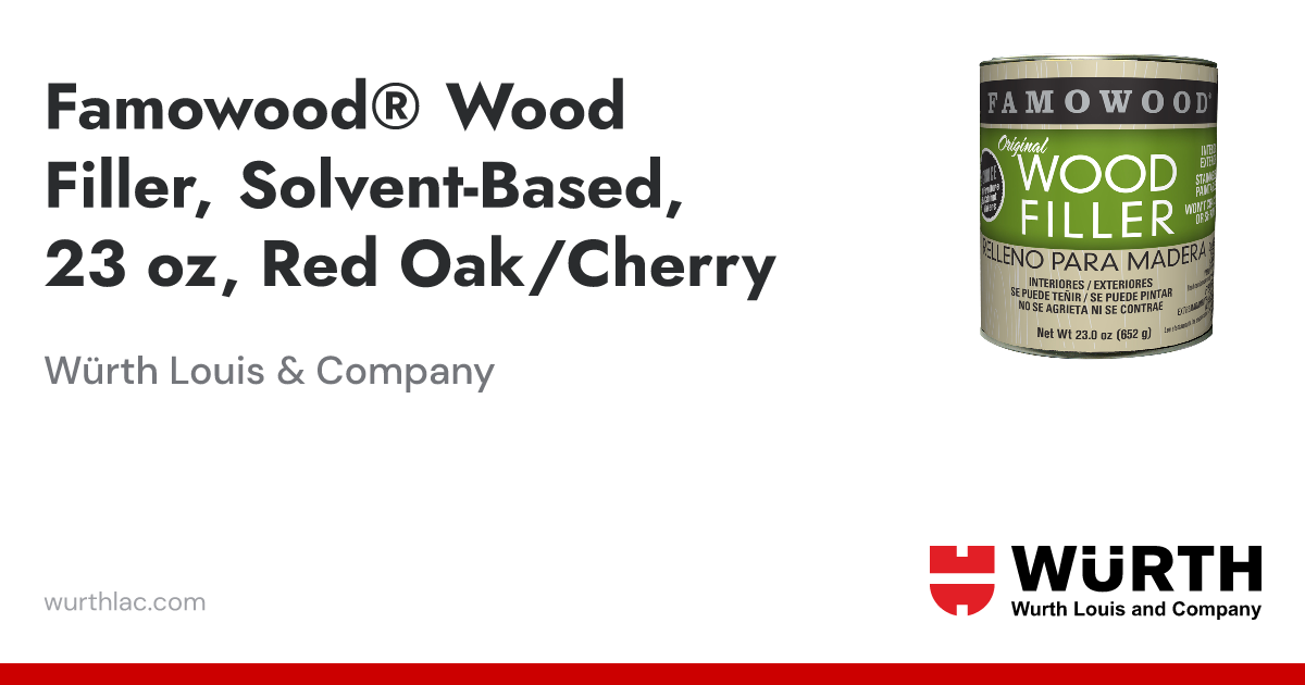 Famowood® Wood Filler, Solvent-Based, 23 oz, Red Oak/Cherry | Würth ...