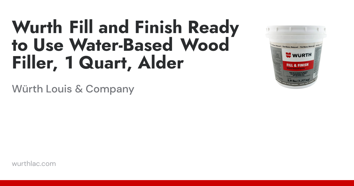 Wurth Fill and Finish Ready to Use Water-Based Wood Filler, 1 Quart ...