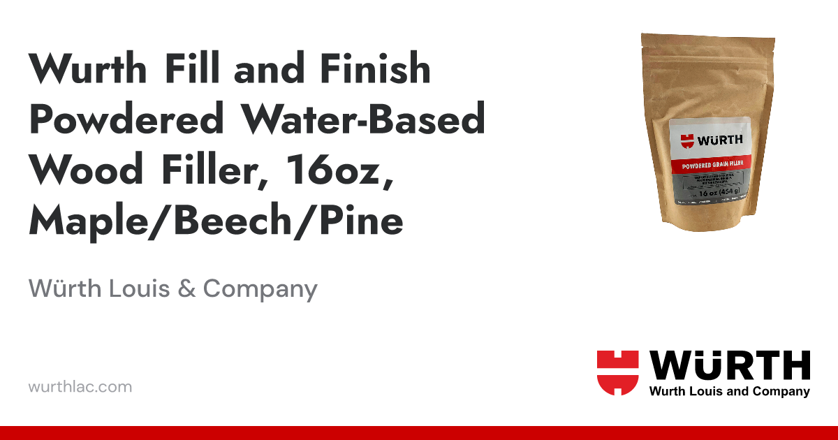 Wurth Fill and Finish Powdered Water-Based Wood Filler, 16oz, Maple/Beech/Pine | Würth Louis ...