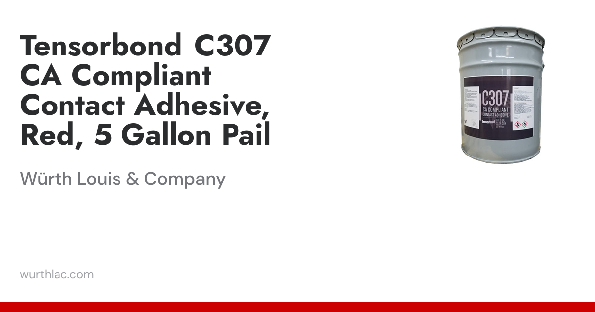 Tensorbond C307 CA Compliant Contact Adhesive, Red, 5 Gallon Pail ...