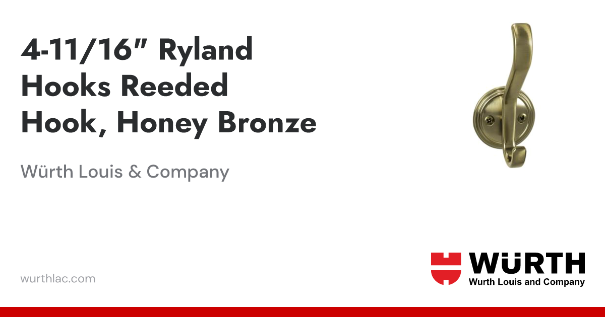 4-11/16" Ryland Hooks Reeded Hook, Honey Bronze | Würth Louis & Company
