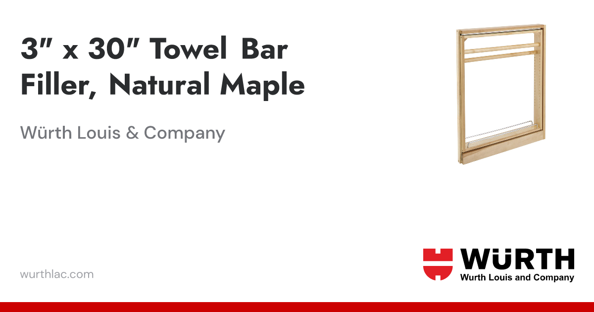 3" x 30" Towel Bar Filler, Natural Maple | Würth Louis & Company
