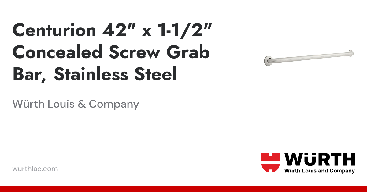 Centurion 42" x 1-1/2" Concealed Screw Grab Bar, Stainless Steel ...