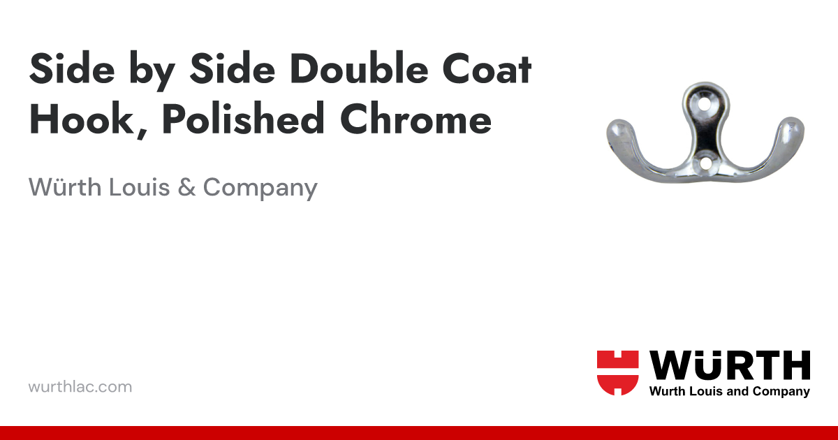Side by Side Double Coat Hook, Polished Chrome | Würth Louis & Company