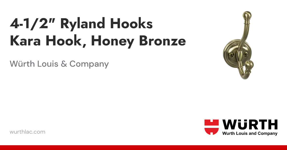 4-1/2" Ryland Hooks Kara Hook, Honey Bronze | Würth Louis & Company