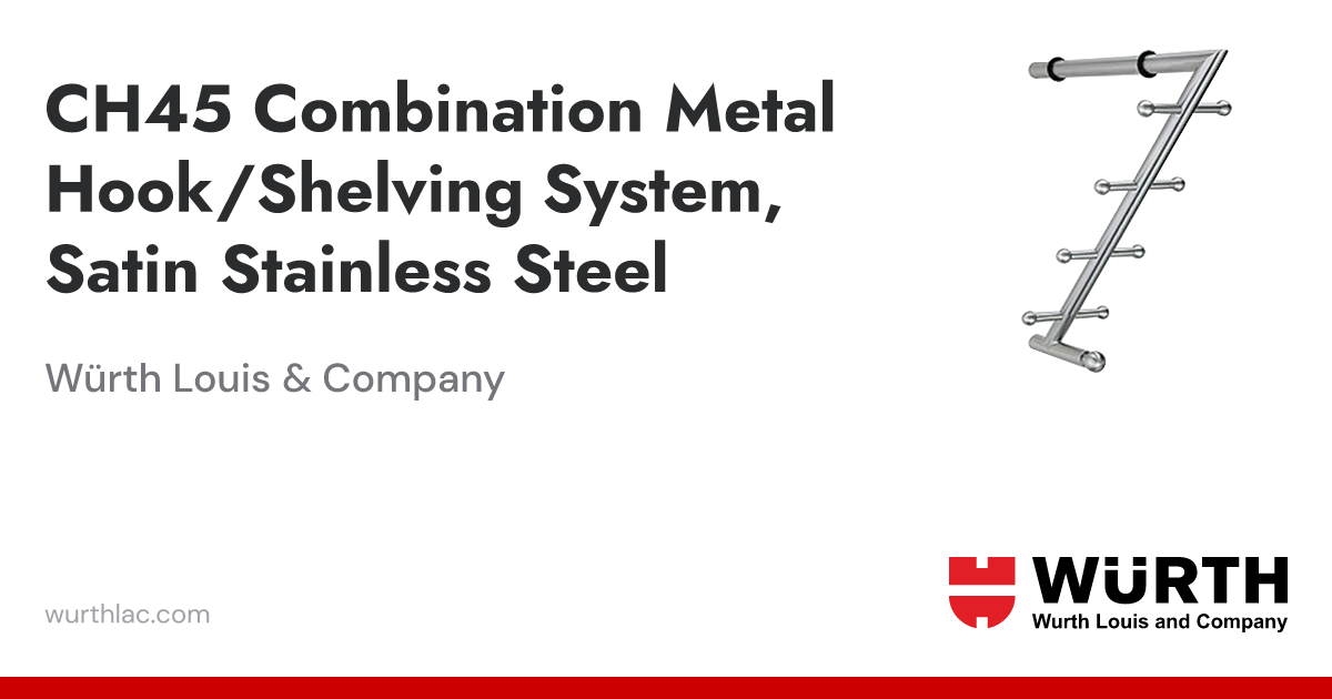 CH45 Combination Metal Hook/Shelving System, Satin Stainless Steel ...