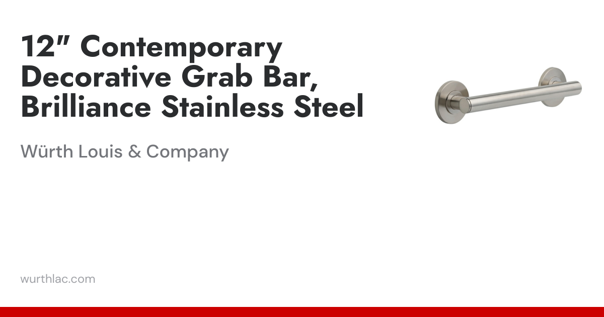 12" Contemporary Decorative Grab Bar, Brilliance Stainless Steel ...