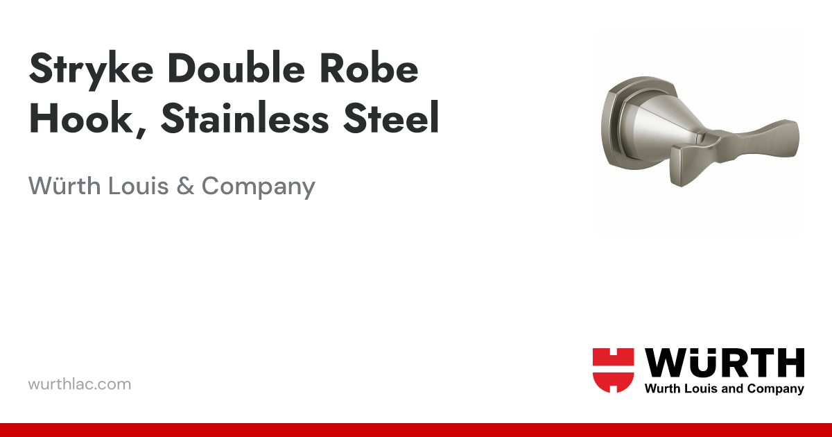 Stryke Double Robe Hook, Stainless Steel | Würth Louis & Company
