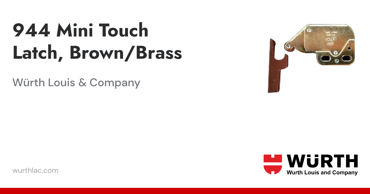 944 Mini Touch Latch, Brown/Brass | Würth Louis & Company