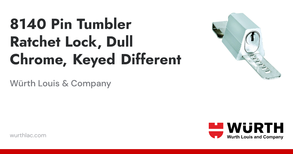 8140 Pin Tumbler Ratchet Lock, Dull Chrome, Keyed Different | Würth ...