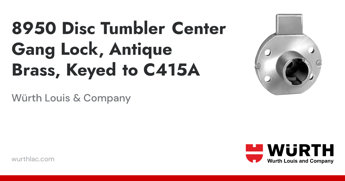 8950 Disc Tumbler Center Gang Lock, Antique Brass, Keyed to C415A ...