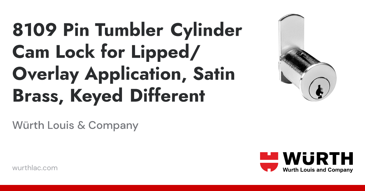 8109 Pin Tumbler Cylinder Cam Lock for Lipped/Overlay Application ...