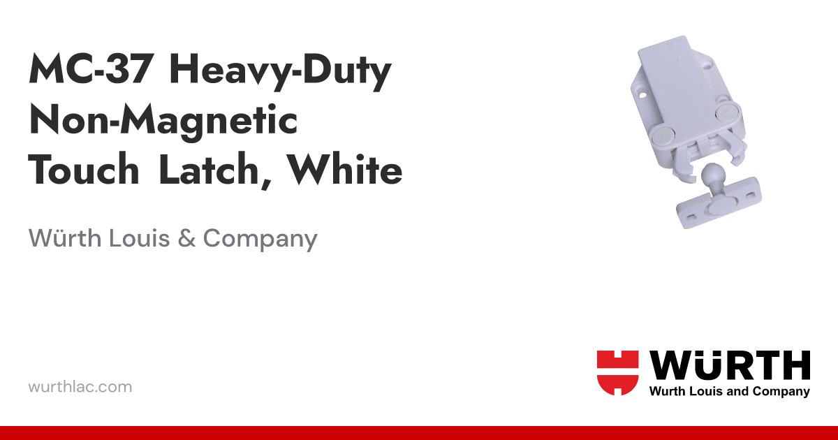 MC-37 Heavy-Duty Non-Magnetic Touch Latch, White | Würth Louis & Company