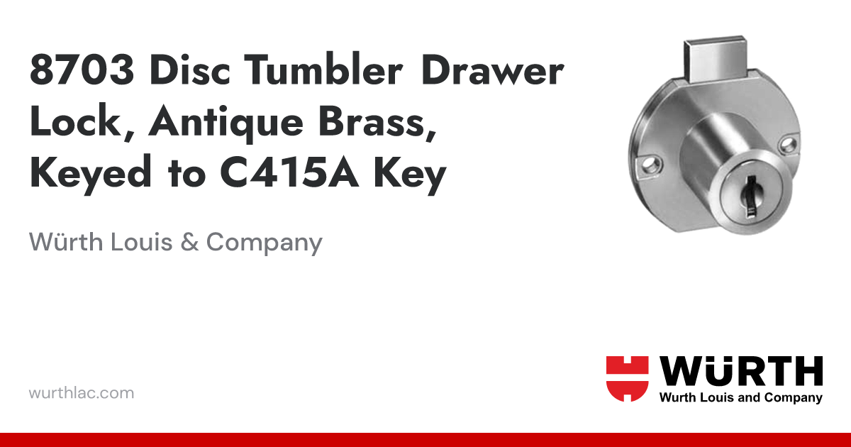8703 Disc Tumbler Drawer Lock, Antique Brass, Keyed to C415A Key ...