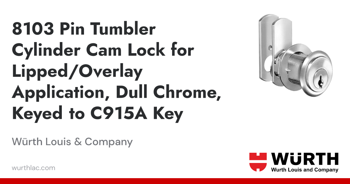 8103 Pin Tumbler Cylinder Cam Lock for Lipped/Overlay Application, Dull ...