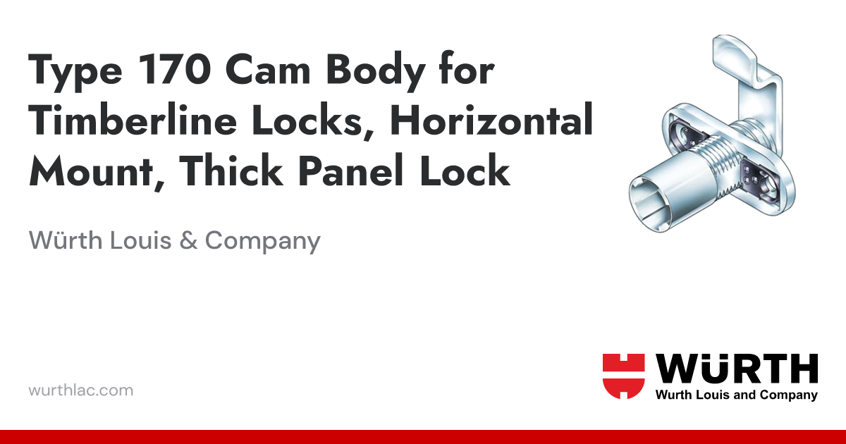 Type 170 Cam Body for Timberline Locks, Horizontal Mount, Thick Panel ...