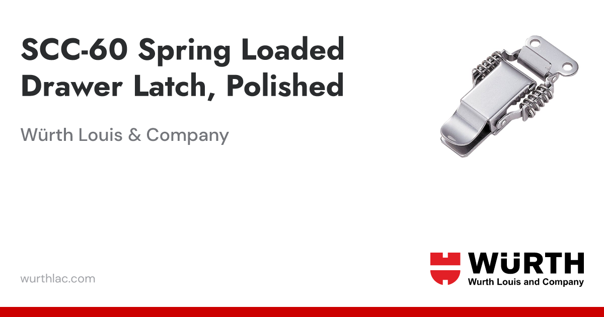 SCC-60 Spring Loaded Drawer Latch, Polished | Würth Louis & Company