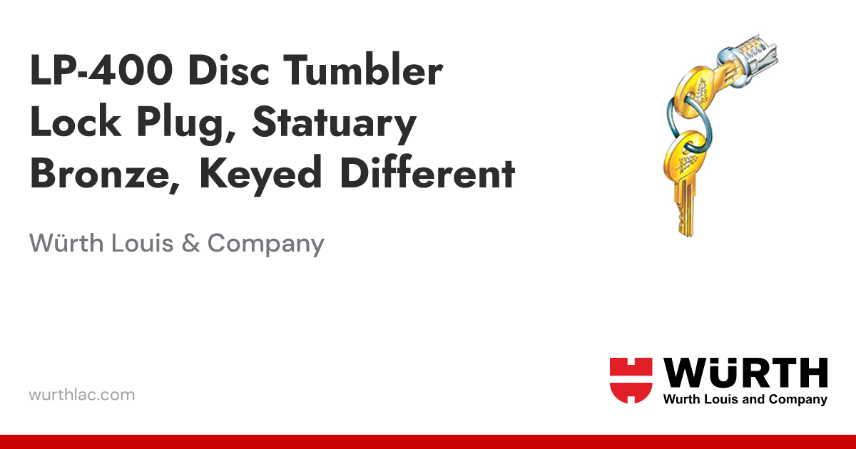 LP-400 Disc Tumbler Lock Plug, Statuary Bronze, Keyed Different | Würth ...