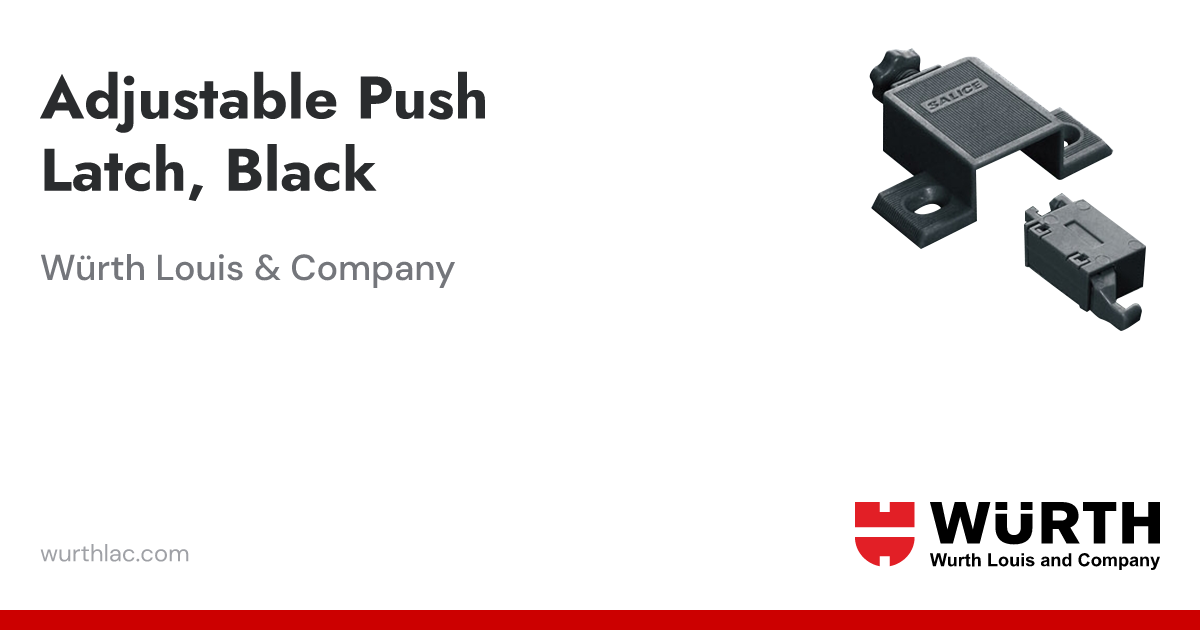 Adjustable Push Latch, Black | Würth Louis & Company